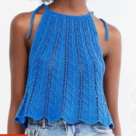 Zara | Tops | Zara Blue Knit Tank | Poshmark